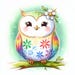 Pastel Floral Owl Clipart: Nursery Art Printable (12 JPEG) - Etsy