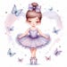Purple Ballerina Clipart Bundle: Ballet Dancer With Butterflies ...