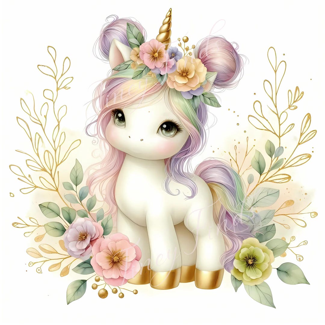 Pastel Unicorn Clipart: High-resolution JPEG Files (digital Download ...