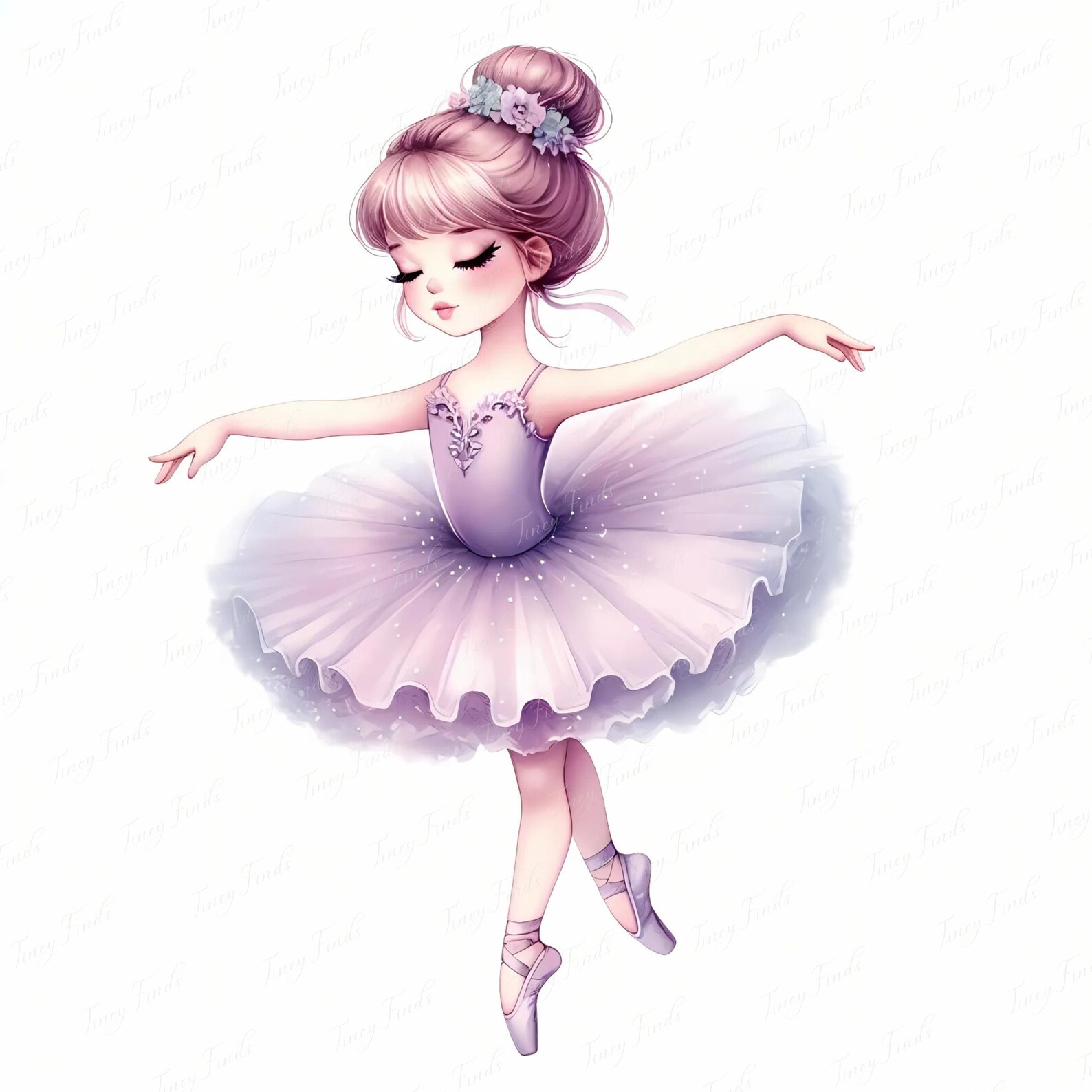 Cute Purple Ballerina Girl Clipart Ballet Girl 12 Jpeg Nursery Wall