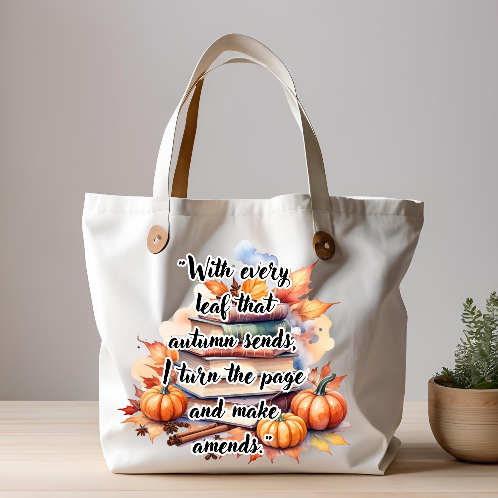 Fall Book Stack Inspirational Quote Art Seasonal Book Lover Decor ...