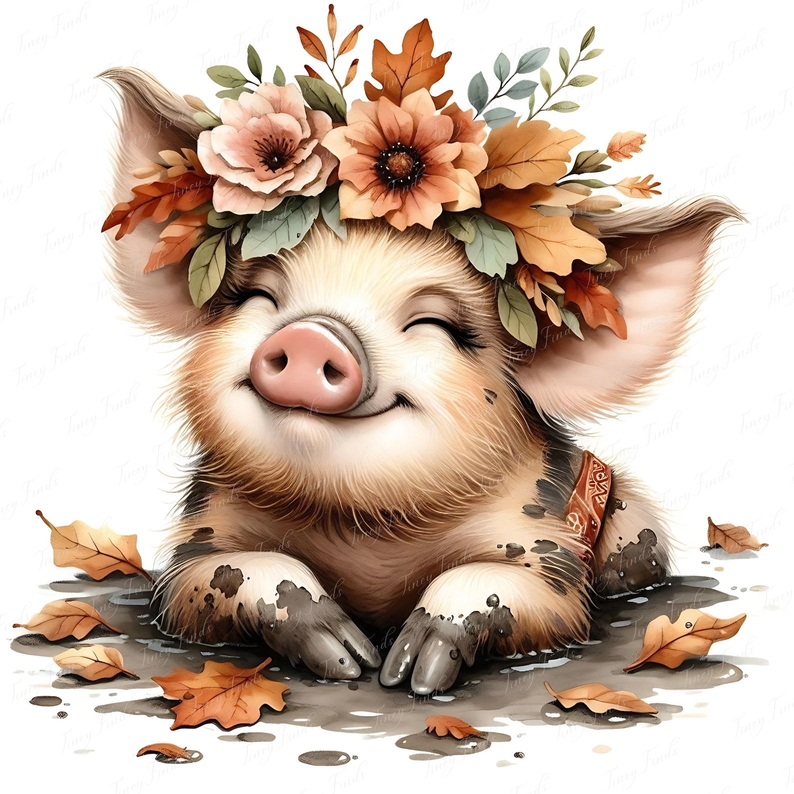 Fall Pig Clipart Bundle: Autumn Piglet, Pumpkin Harvest (JPEG Digital ...