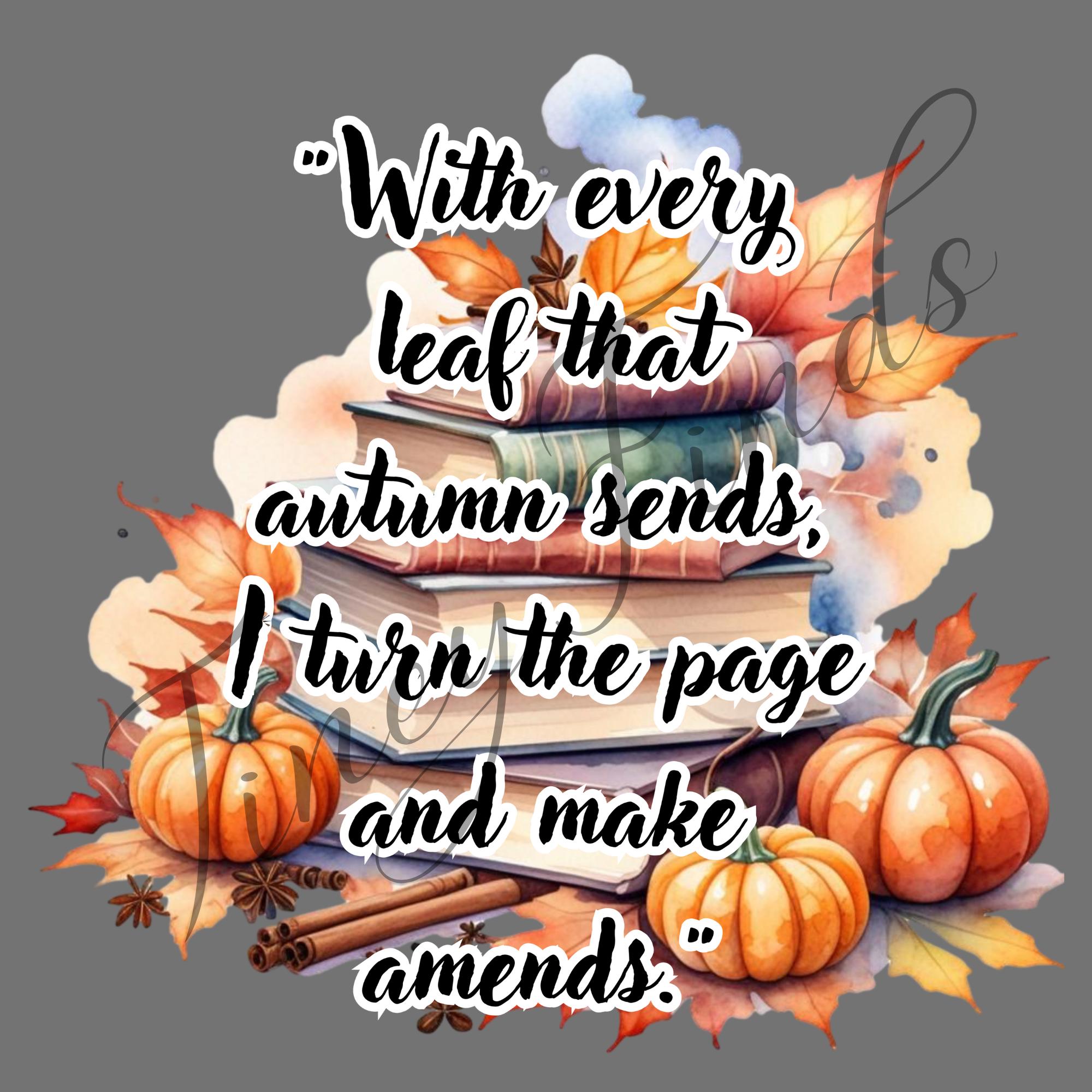 Fall Book Stack Inspirational Quote Art Seasonal Book Lover Decor ...