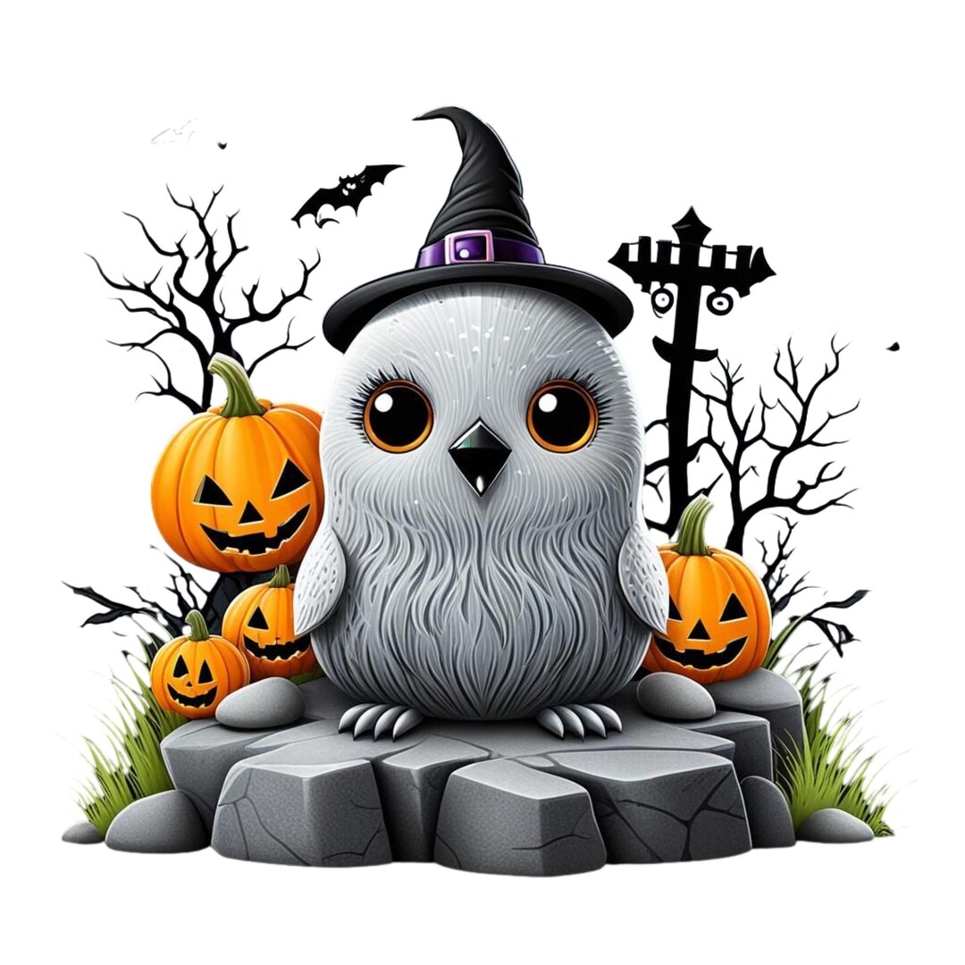 Cute Spooky Bird Clipart | Adorable Halloween Bird Illustrations | Spooky Bird Digital Art ...