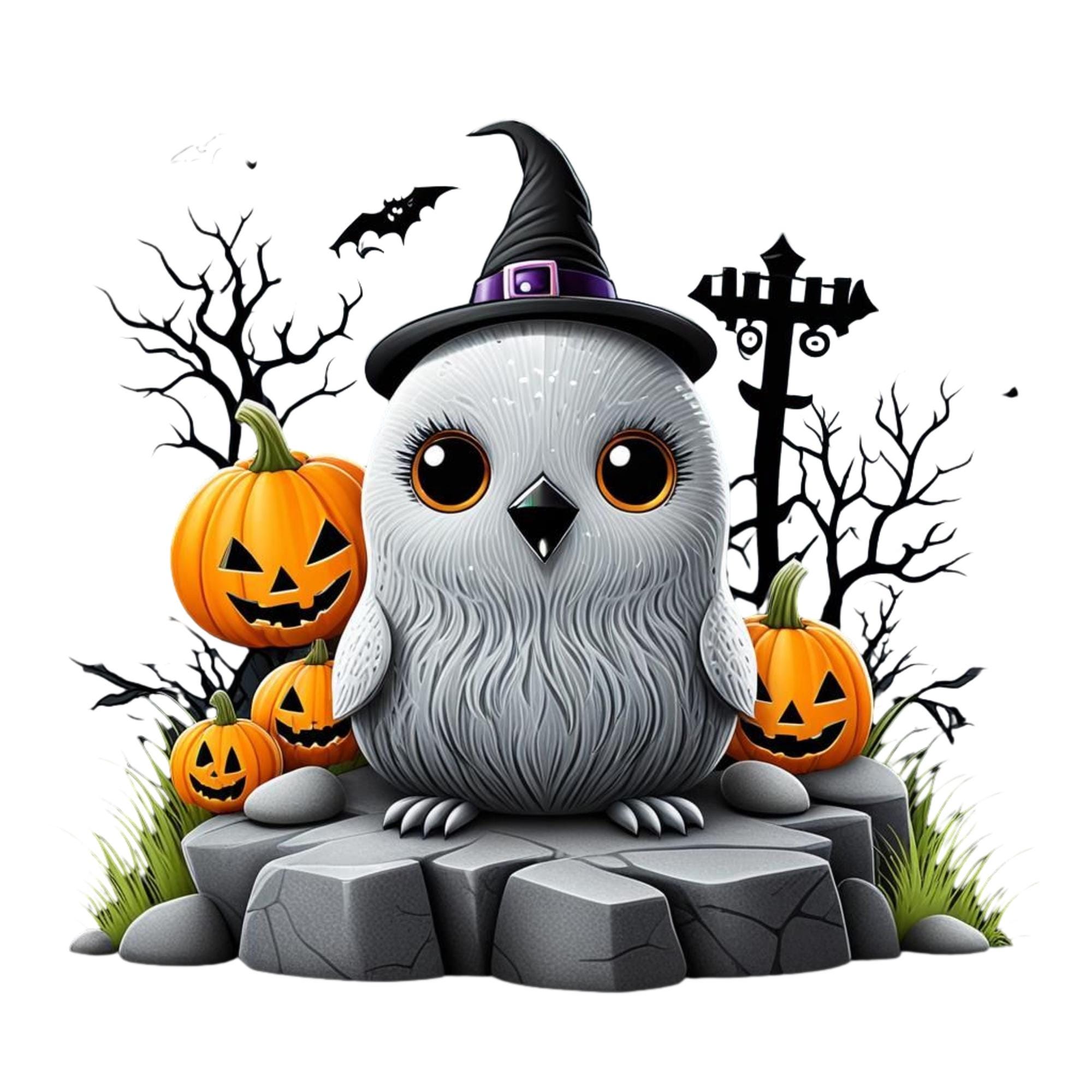 Cute Spooky Bird Clipart | Adorable Halloween Bird Illustrations ...