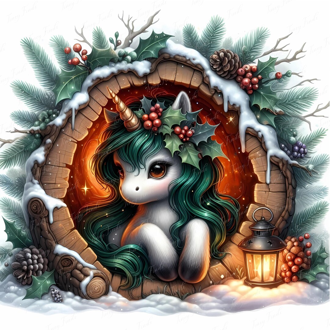 Christmas Unicorn Clipart: Magical Holiday Digital Art Bundle (JPEG) - Etsy