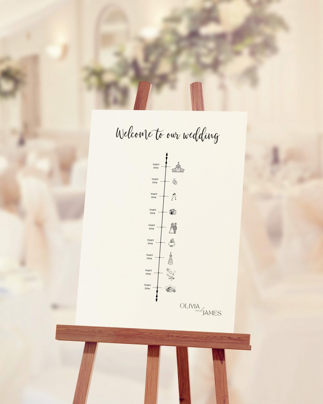 Wedding Timeline Sign Template, Portrait and Landscape Order of the Day ...