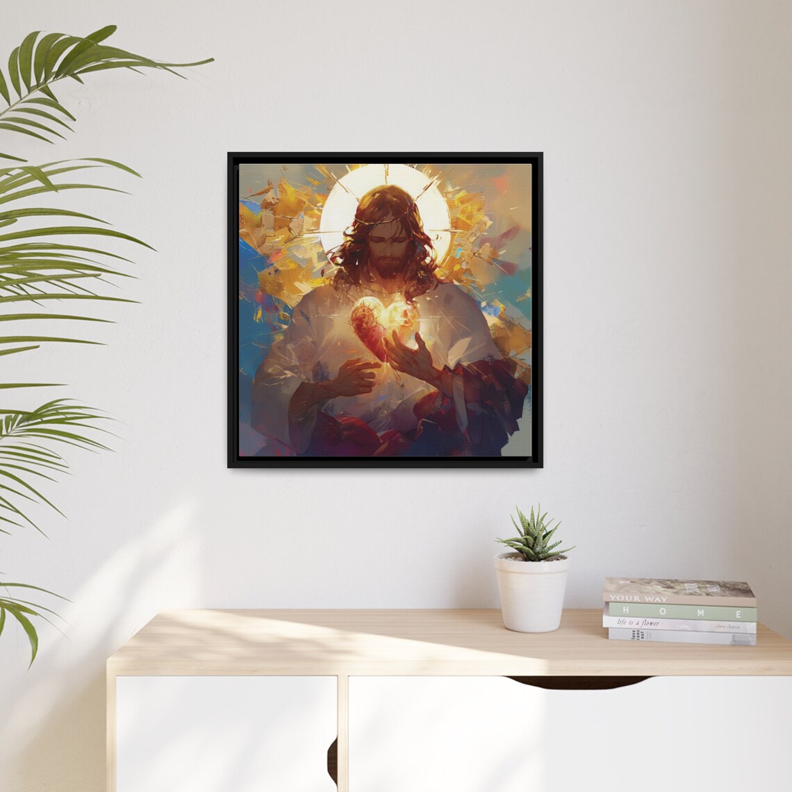 Jesus Christ, Sacred Heart, Wall Art, Painting, Gift, Jesus Christ Art ...