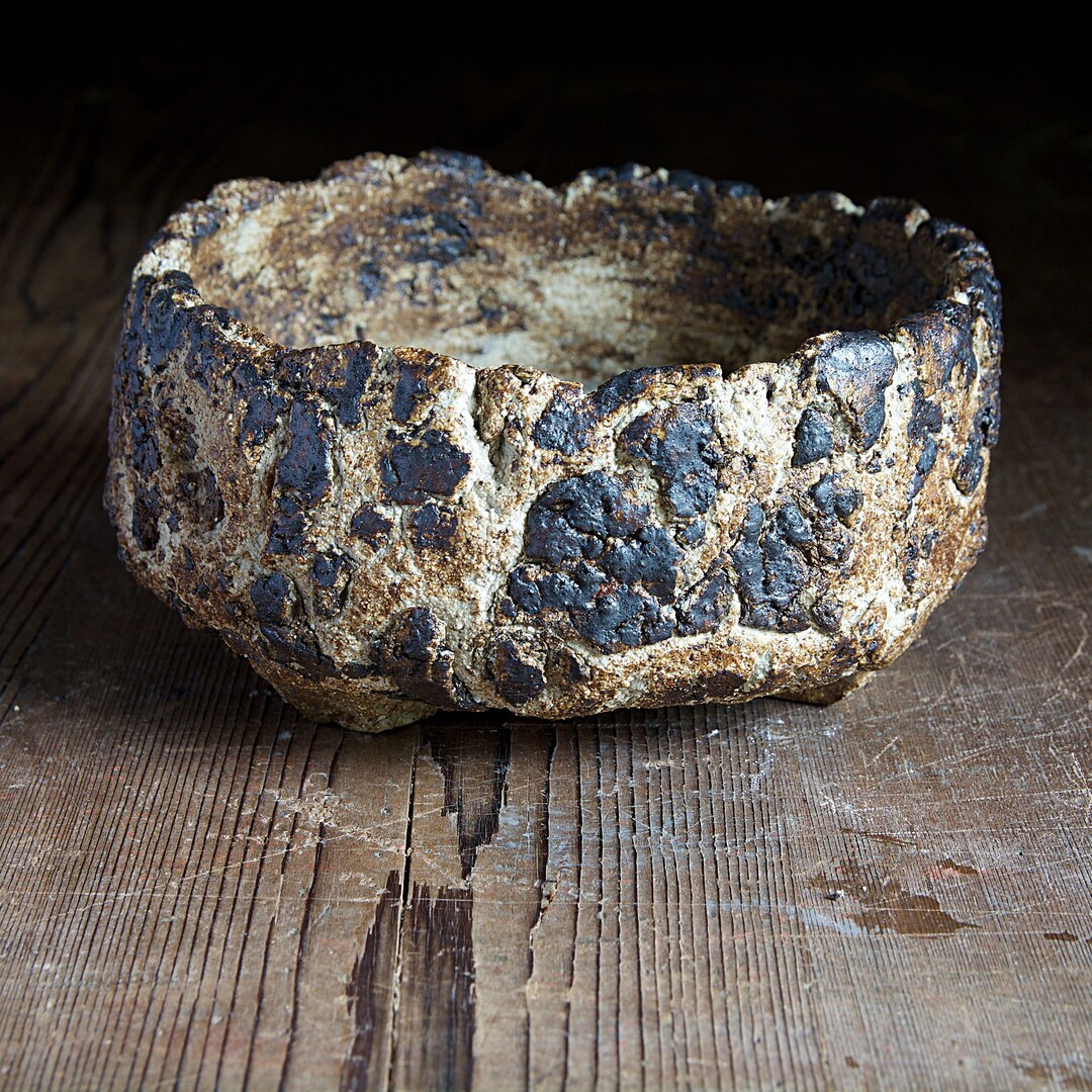 Round Shallow Ceramic Handmade Bonsai Pot. Unglazed Pot for Succulent ...