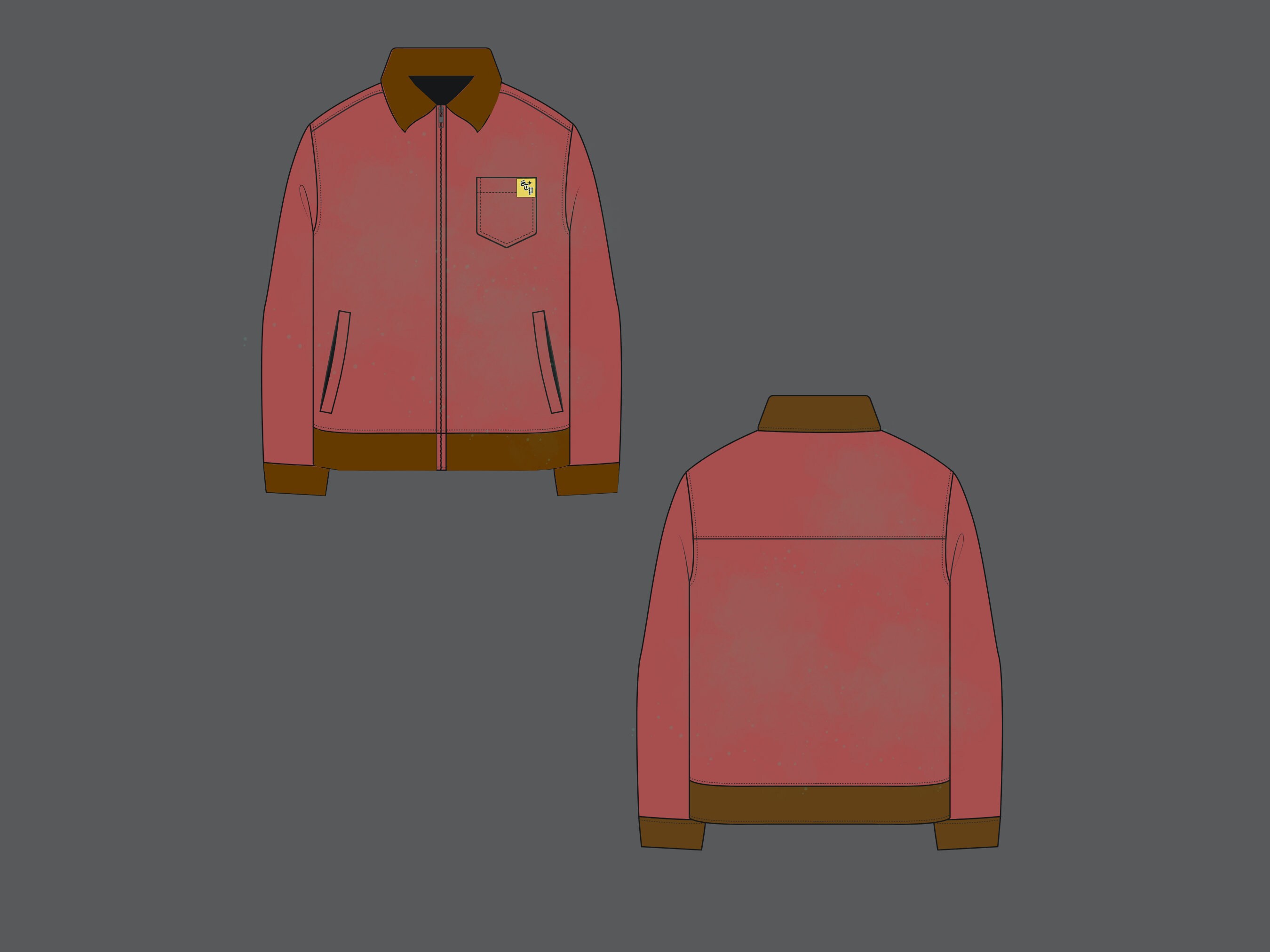 Zip up JACKET, WORK Jacket, Long Sleeve MOCKUP, Tech Pack, Work Clothes ...