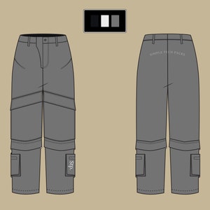 Streetwear Tech Pack Mockup Clothing Design Template, Vector ...
