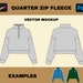 Quarter Zip Clothing Tech Pack Mockup Template, Vector Adobe ...