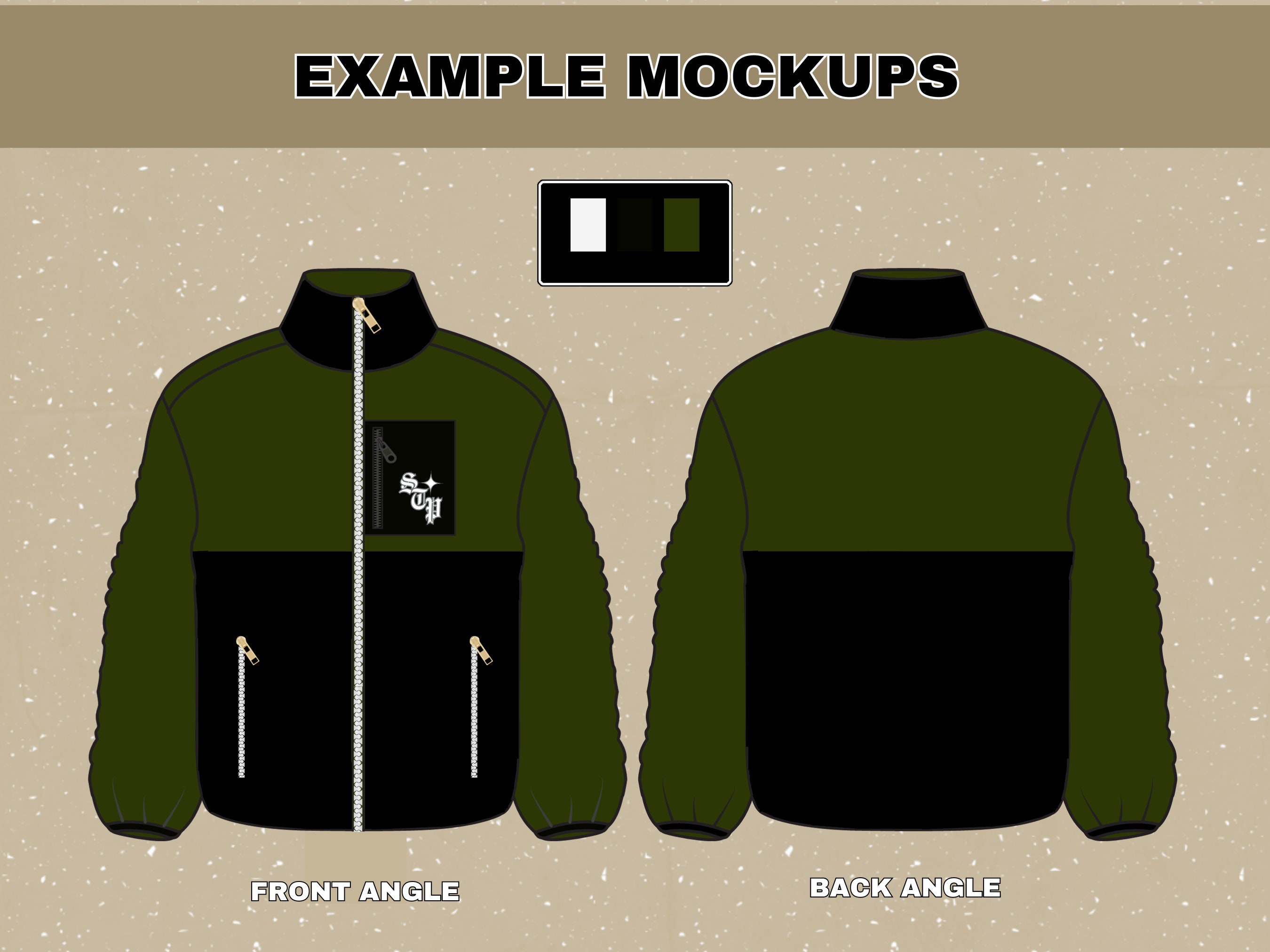 Furry Sherpa Fleece Streetwear Tech Pack Mockup, Adobe Illustrator ...
