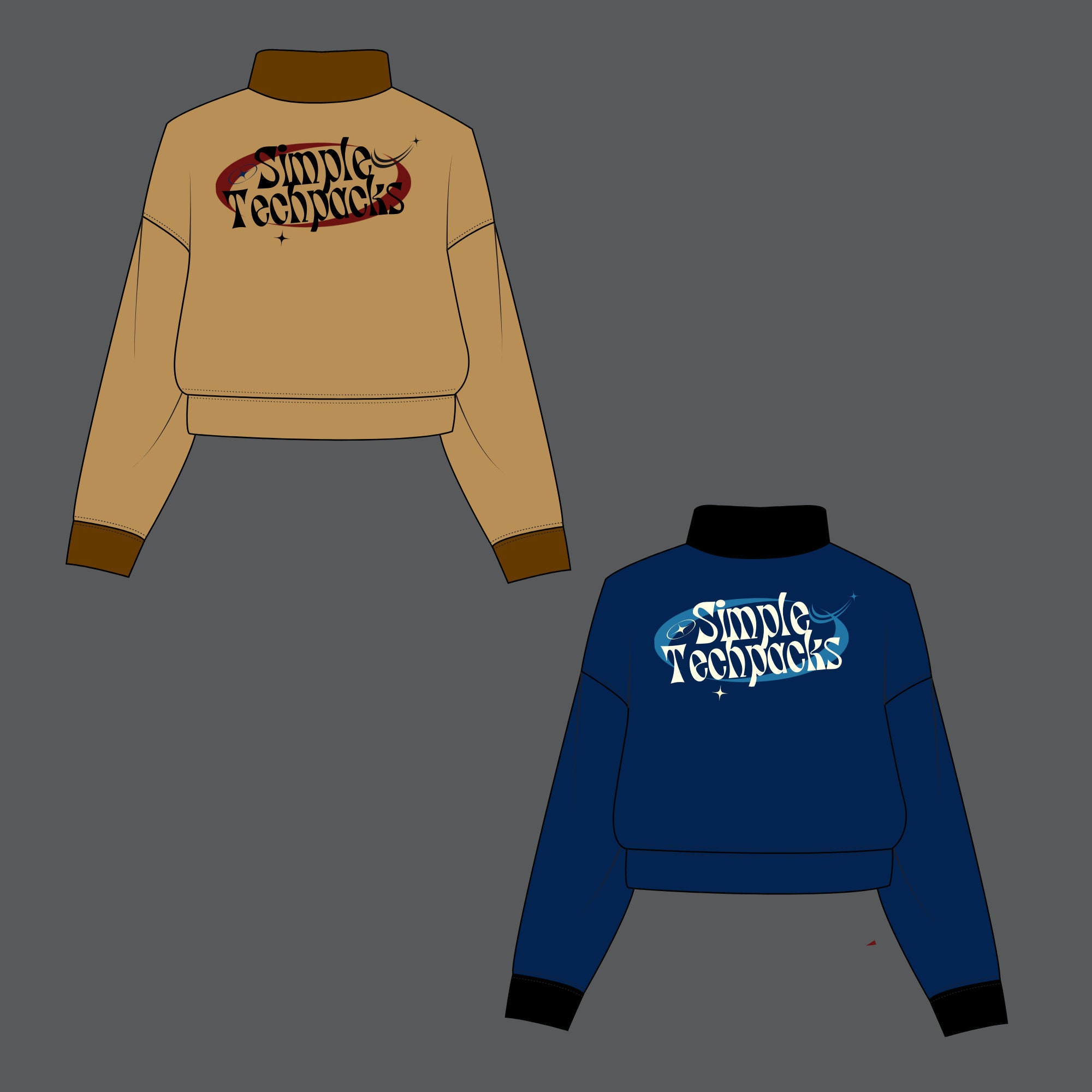 Quarter Zip Clothing Tech Pack Mockup Template, Vector Adobe ...