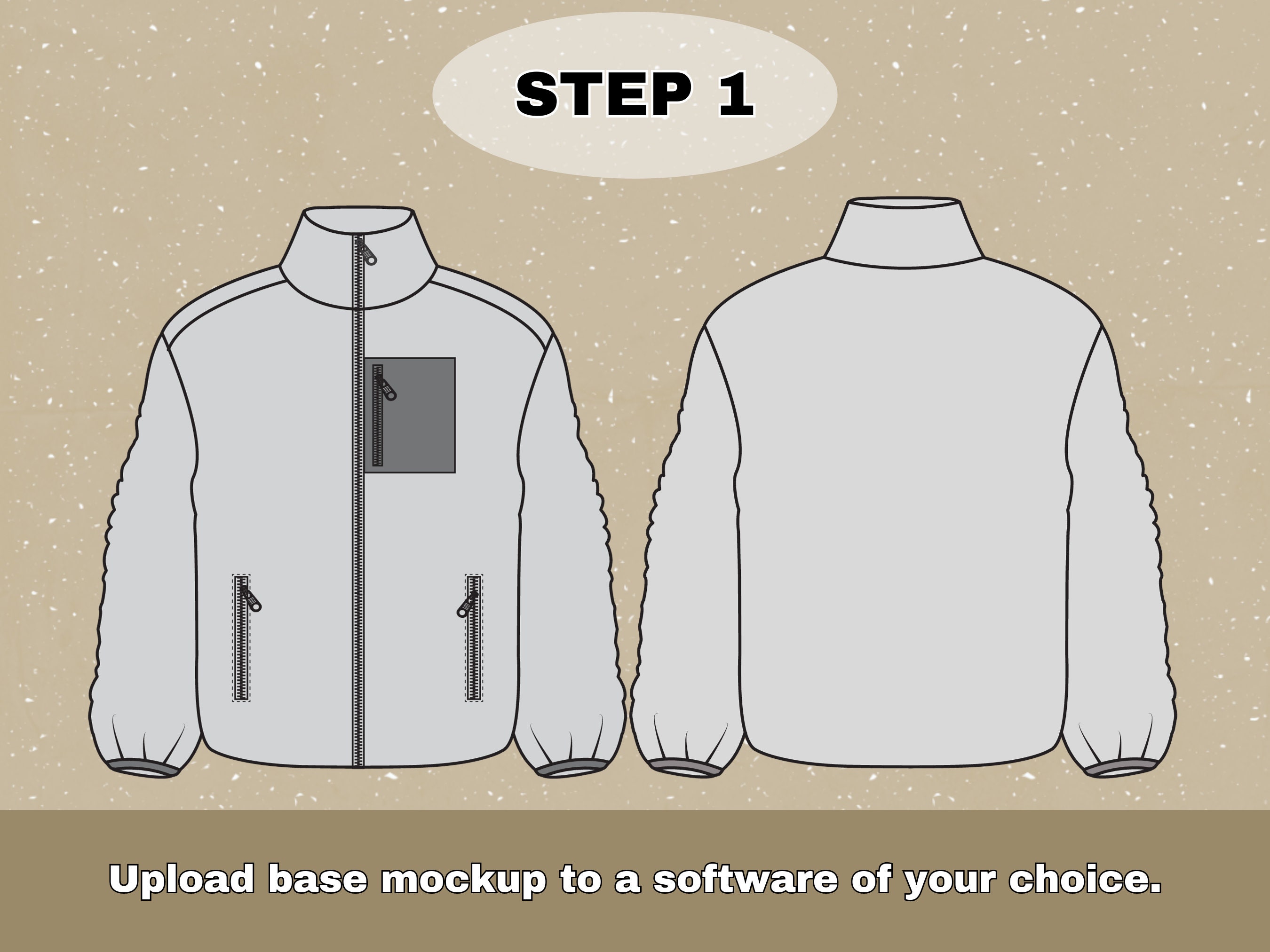 Furry Sherpa Fleece Streetwear Tech Pack Mockup, Adobe Illustrator ...