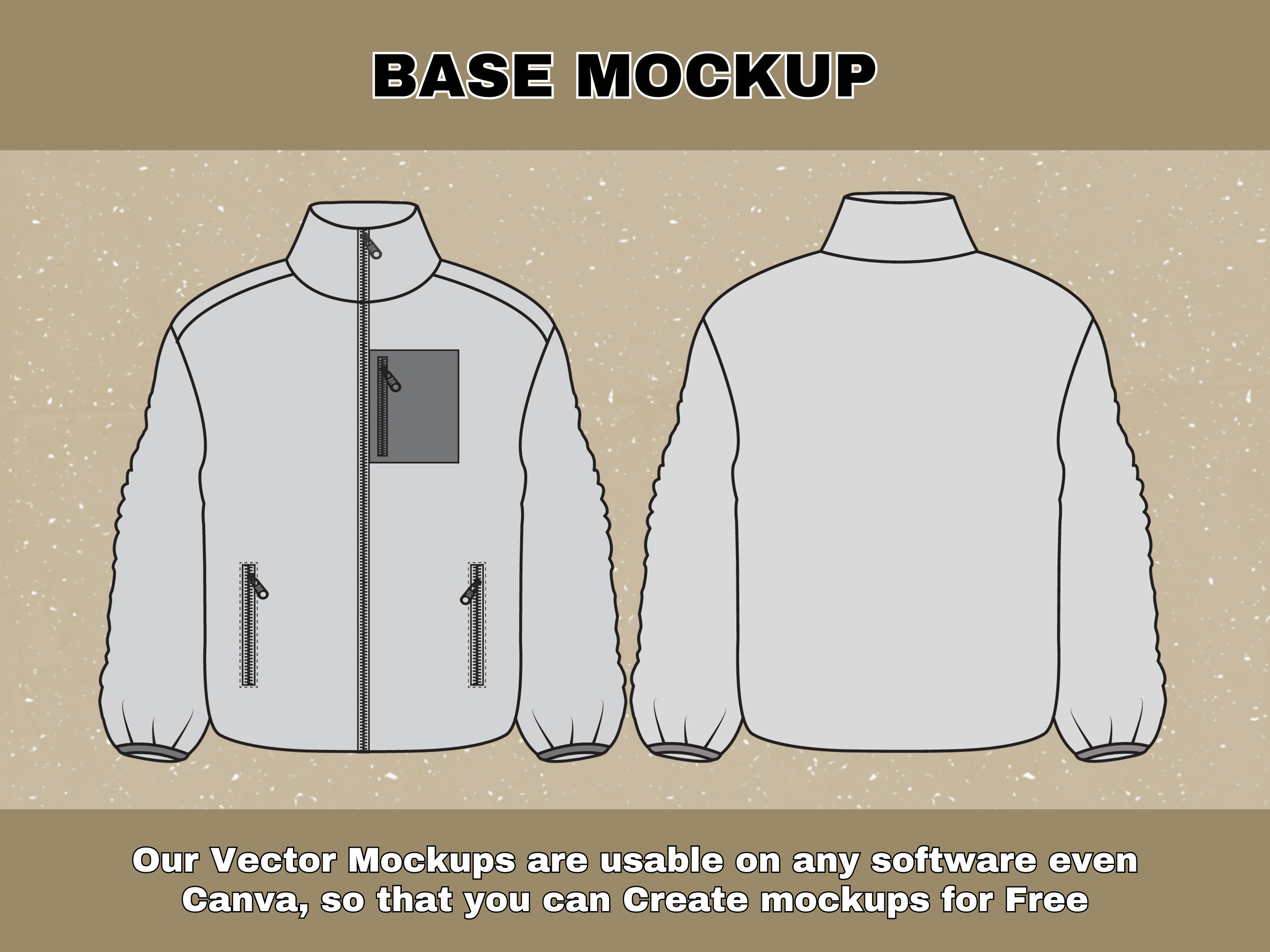 Furry Sherpa Fleece Streetwear Tech Pack Mockup, Adobe Illustrator ...
