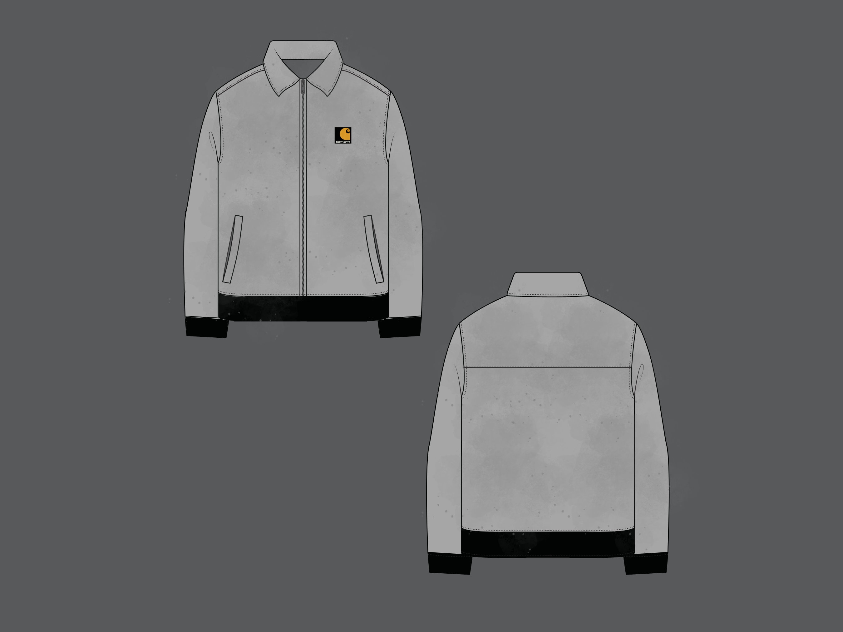Zip up JACKET, WORK Jacket, Long Sleeve MOCKUP, Tech Pack, Work Clothes ...