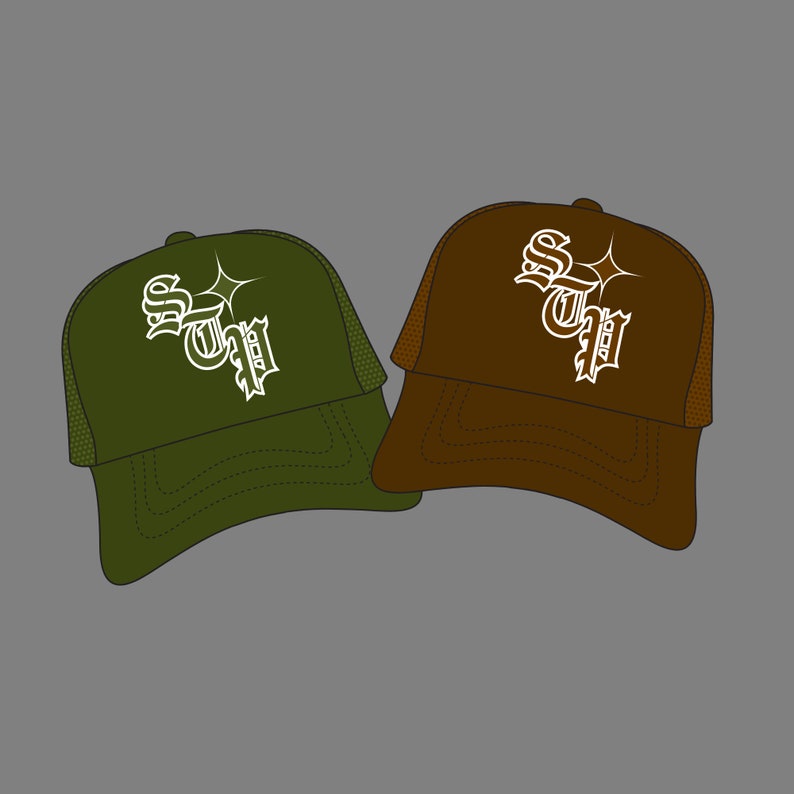 Hat Bundle Mockup Clothing Tech Pack Template, Trucker Hat Streetwear ...