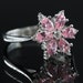 Pink Flowers Ring, Lotus Flower Ring, Pink Sapphire Ring, Sterling ...