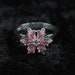 Pink Flowers Ring, Lotus Flower Ring, Pink Sapphire Ring, Sterling ...