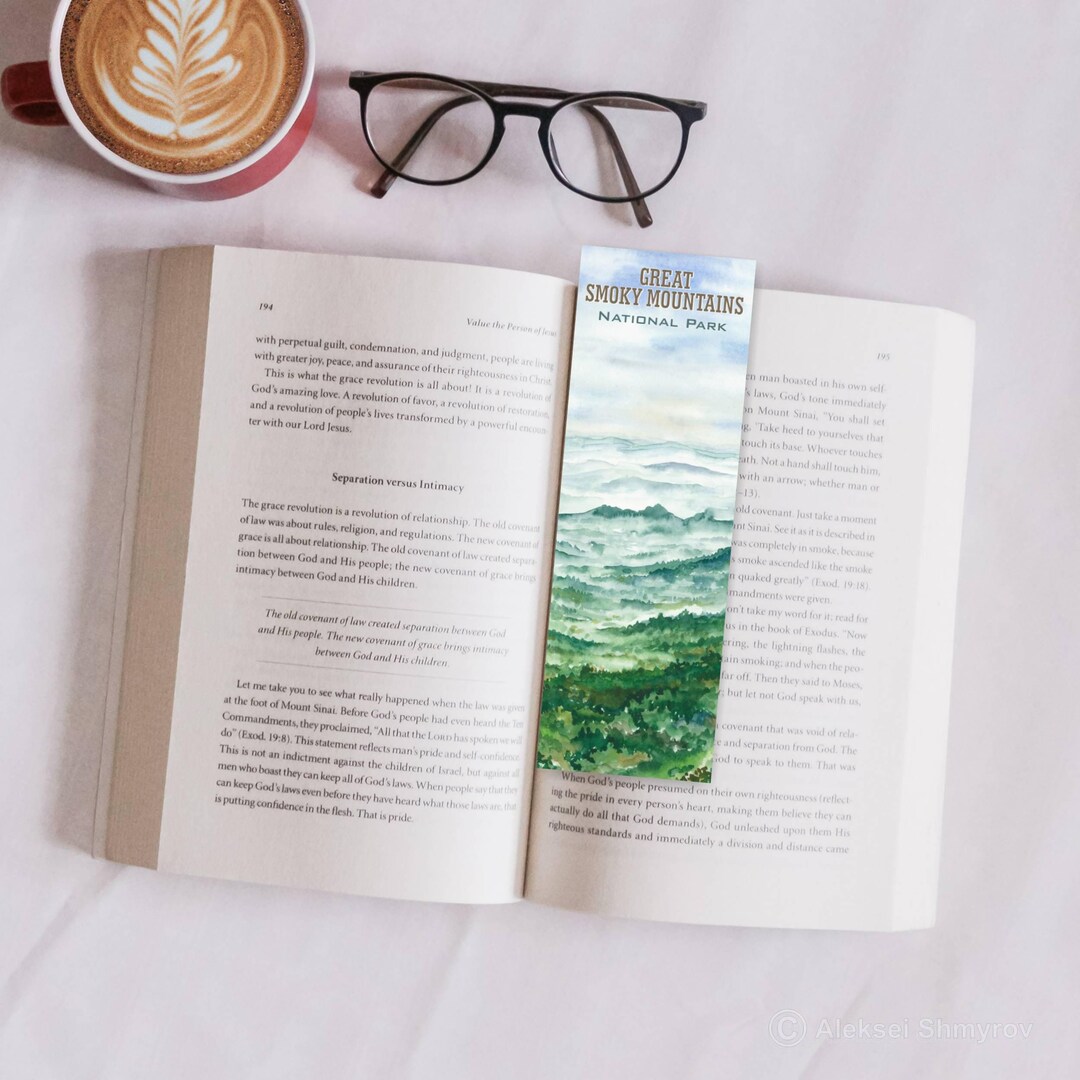 Smoky Mountains National Park Printable Bookmark, Watercolor Bookmarks ...