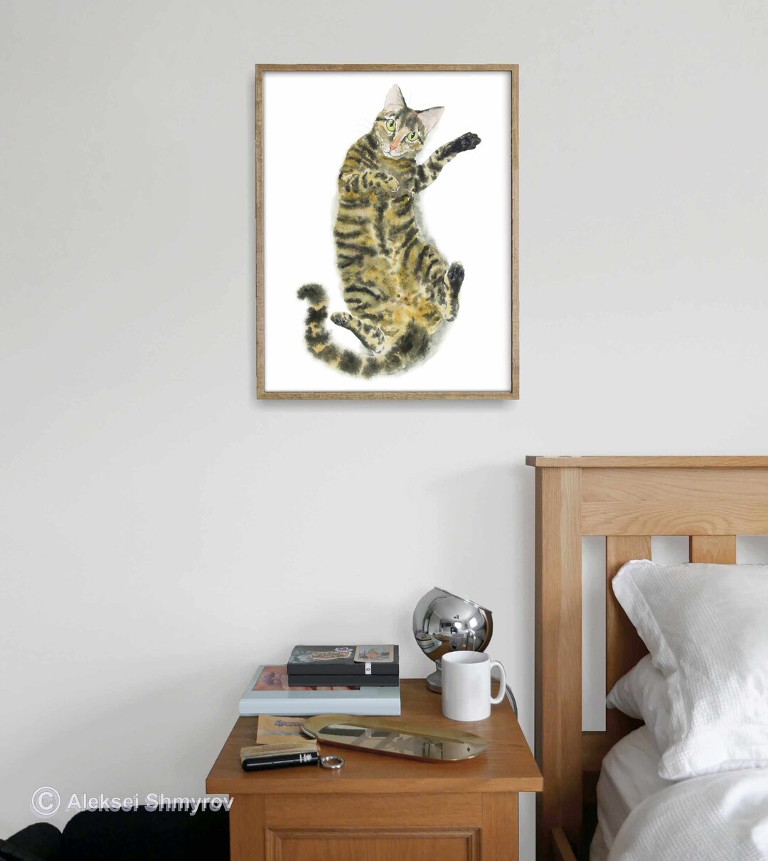 Cute Tabby Cat Print, Printable Cat Decor, Cat Art, Funny Cat Art, Cat ...