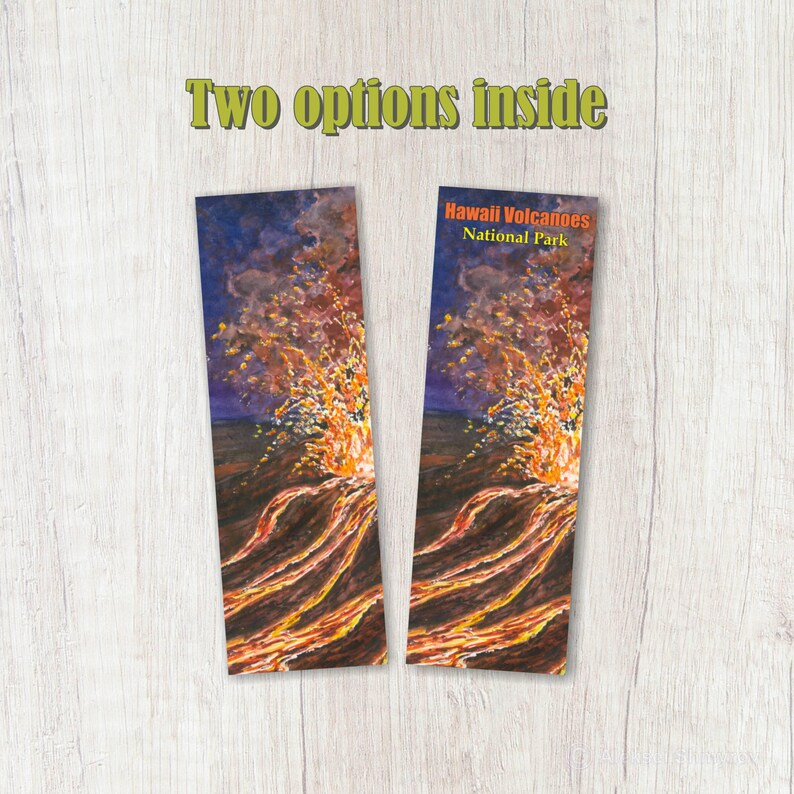Hawaii Volcanoes National Park Printable Bookmark, Watercolor Bookmarks ...