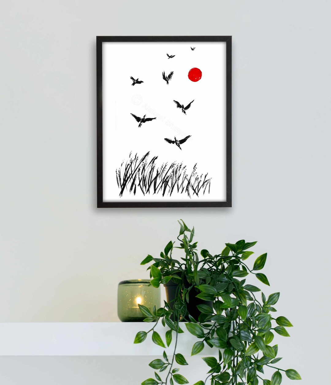 Printable Line Art Birds Print, Bird Decor, Bird Painting, Ink Art, Ink ...