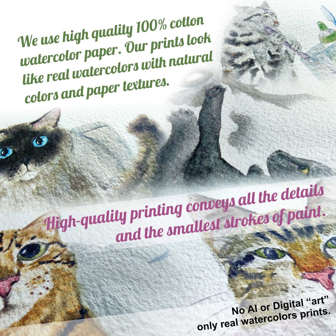 Black and Tabby Cat Print Cat Decor Cat Art Funny Cat Art - Etsy