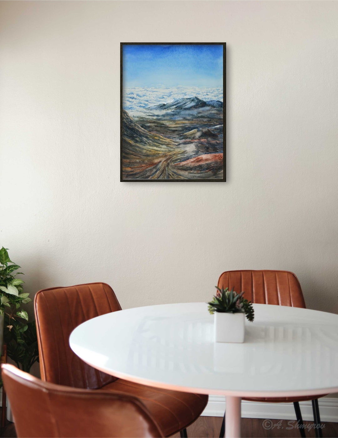 Haleakala National Park Print, Watercolor Landscape Painting, Wall Decor, Art Lover Gift, Travel ...