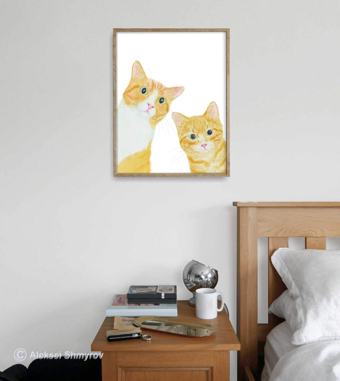 Two Orange Cats Print Printable Cat Decor, Cat Art, Funny Cat Art, Cat ...