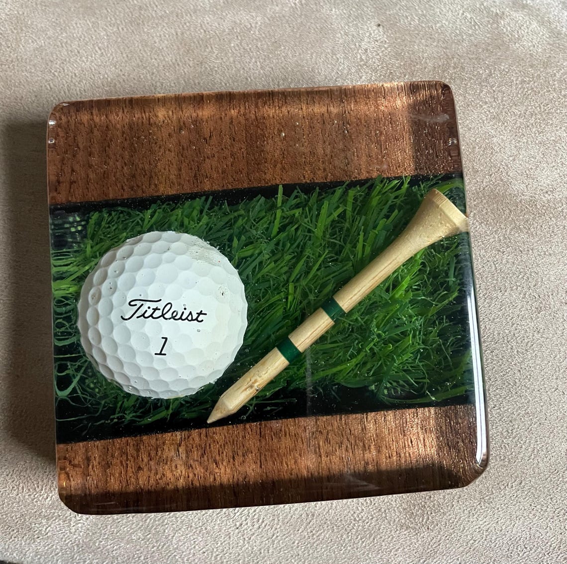 Golf Themed Walnut & Epoxy Coasters - Etsy