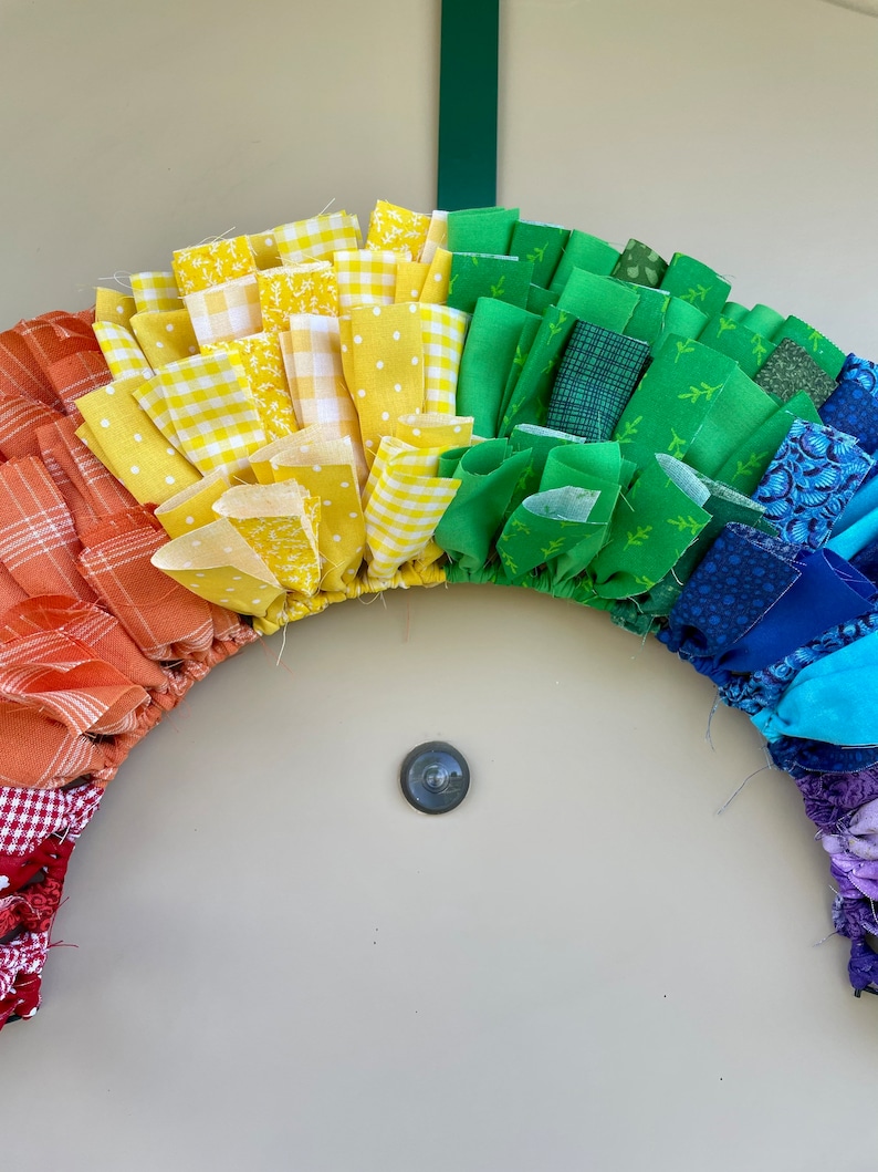 Rainbow Rag Wreath Rainbow Door Decor Rainbow Wall Hanging - Etsy