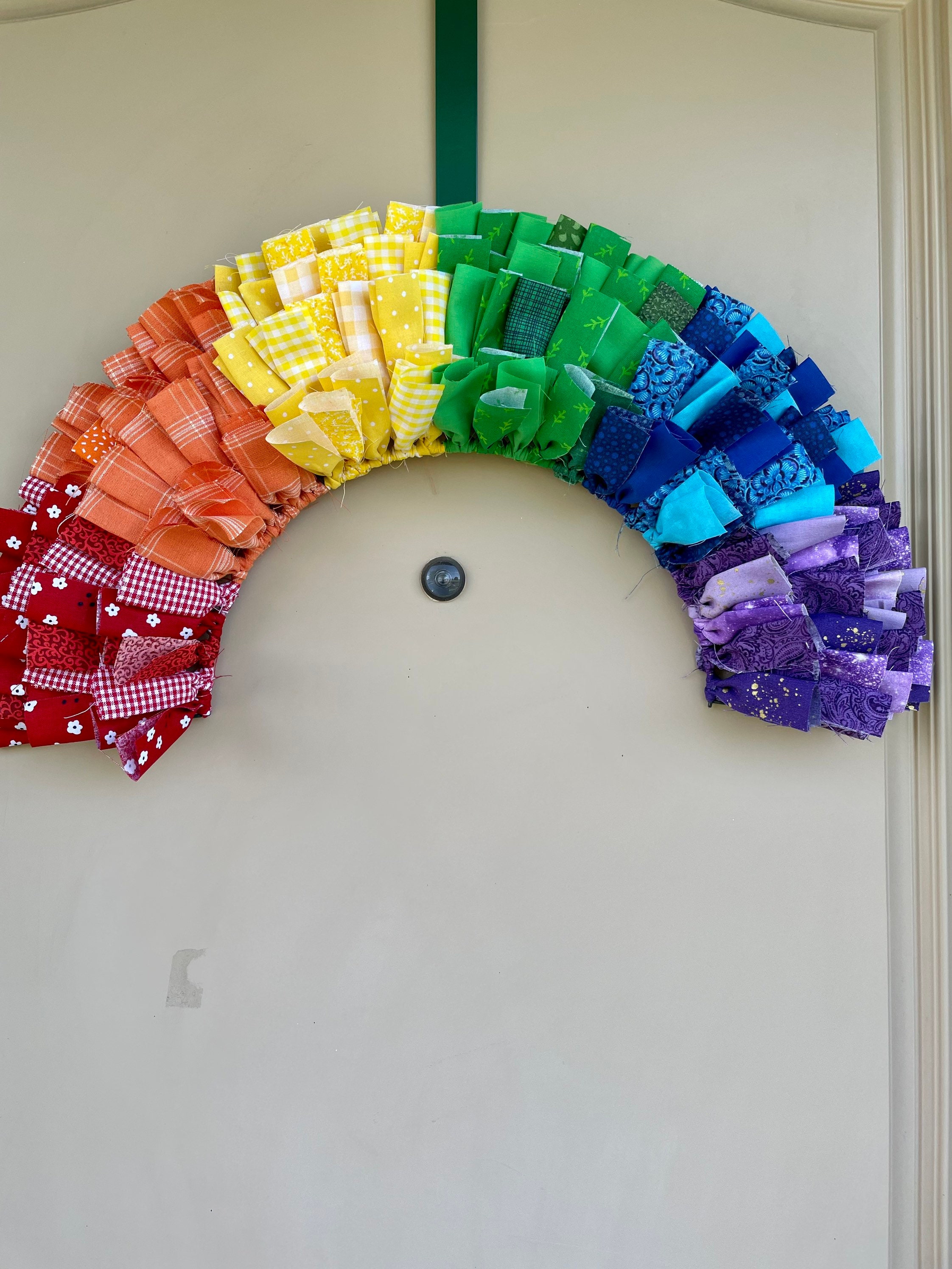 Rainbow Rag Wreath Rainbow Door Decor Rainbow Wall Hanging - Etsy
