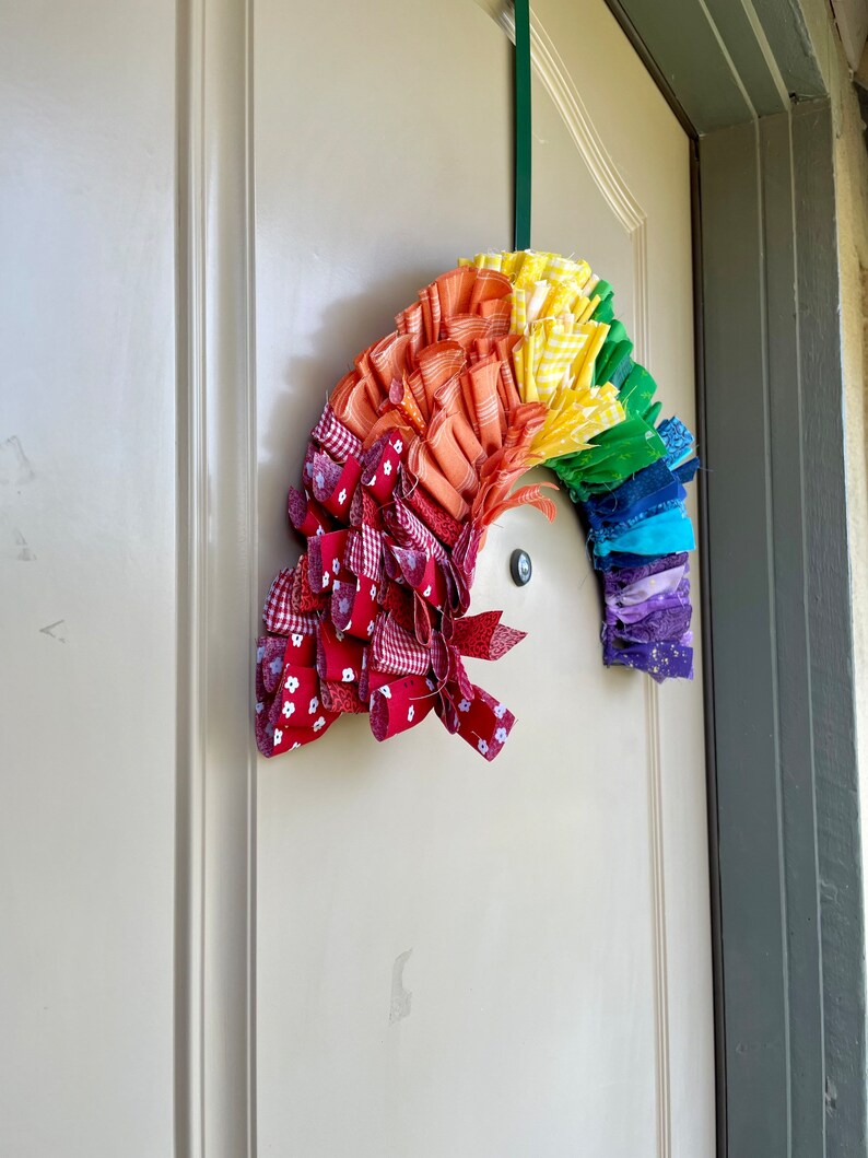 Rainbow Rag Wreath Rainbow Door Decor Rainbow Wall Hanging - Etsy