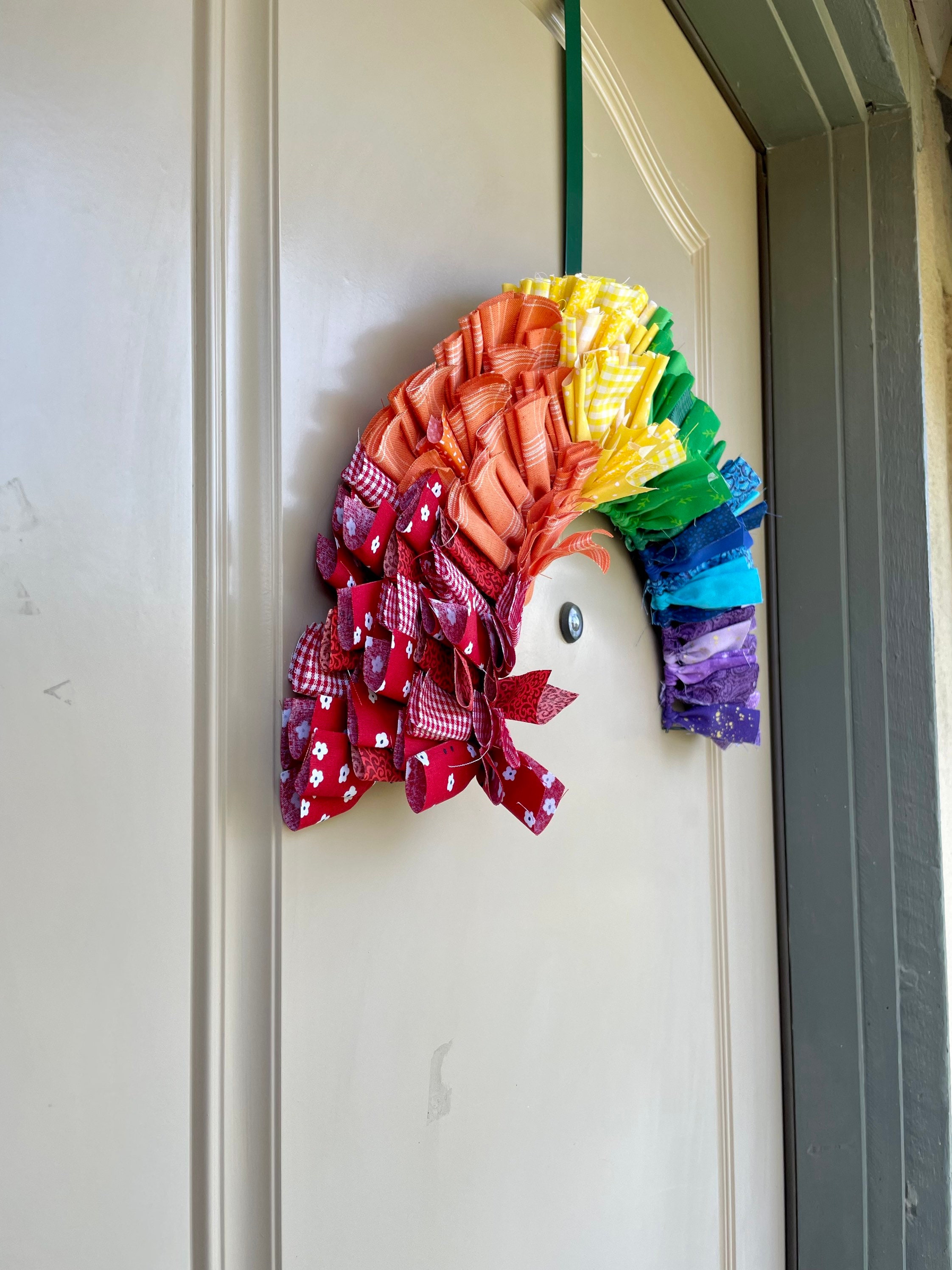 Rainbow Rag Wreath Rainbow Door Decor Rainbow Wall Hanging - Etsy