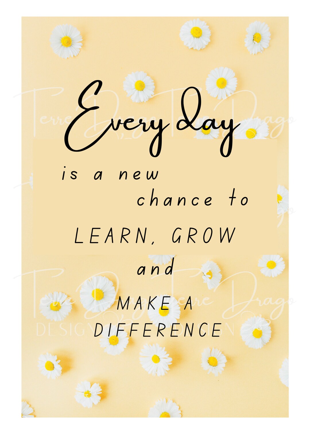 3 Piece Motivational Daisy Wall Art, Kids Room Decor, Affirmation for ...