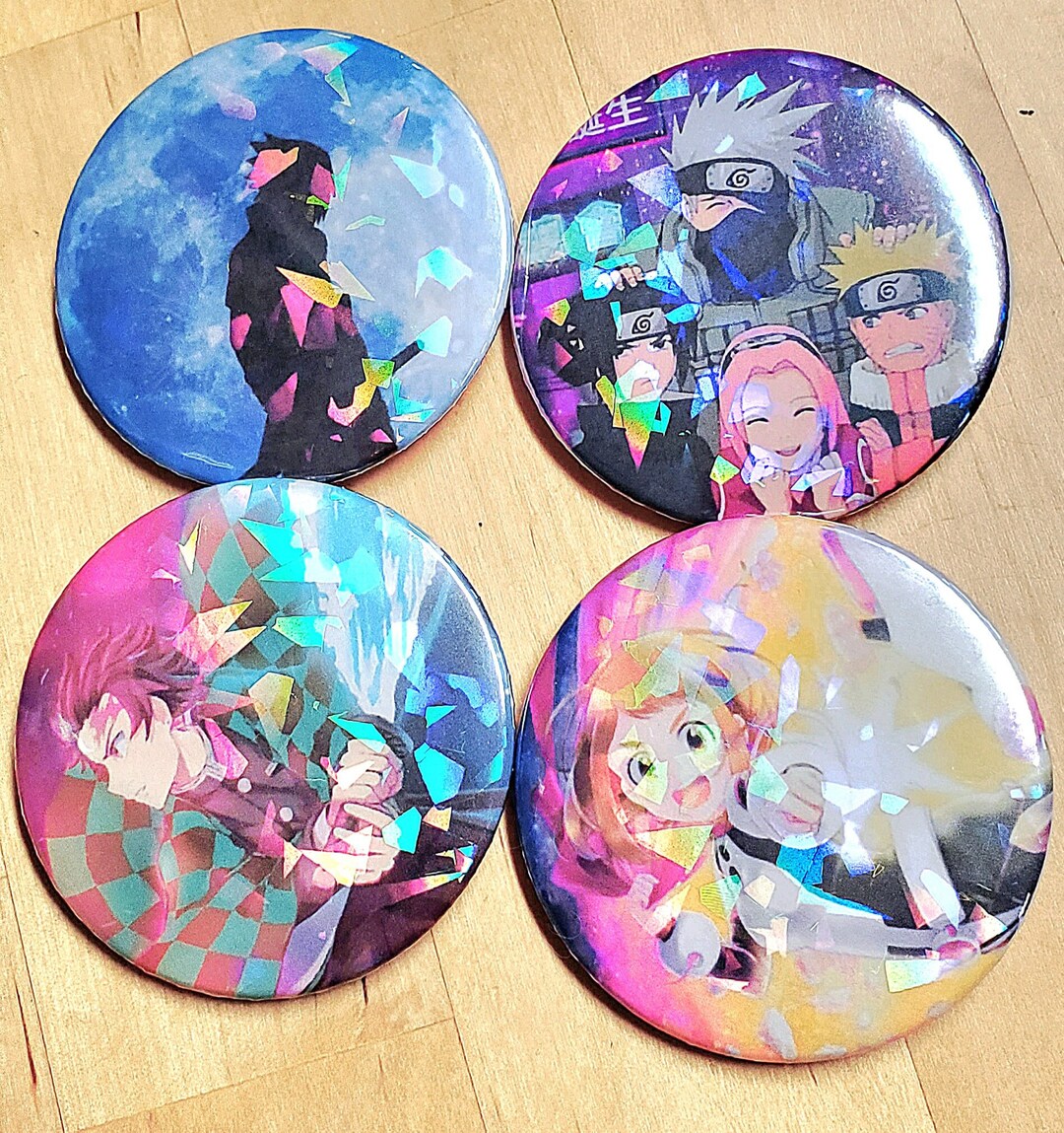 Holographic Anime Buttons - Etsy