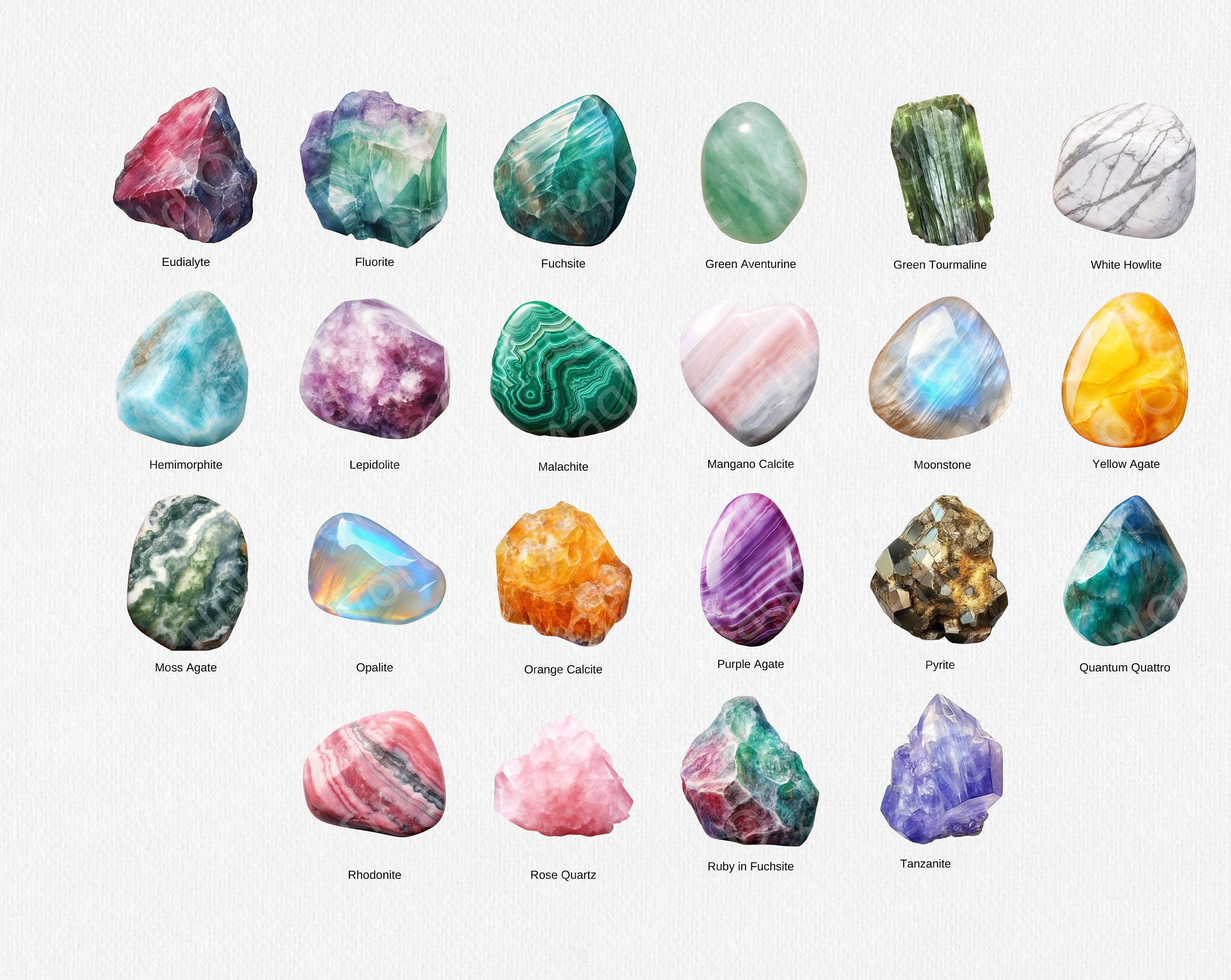 Gemstone Clipart, 46 Transparent PNG Mega Bundle, Crystals Clip Art ...