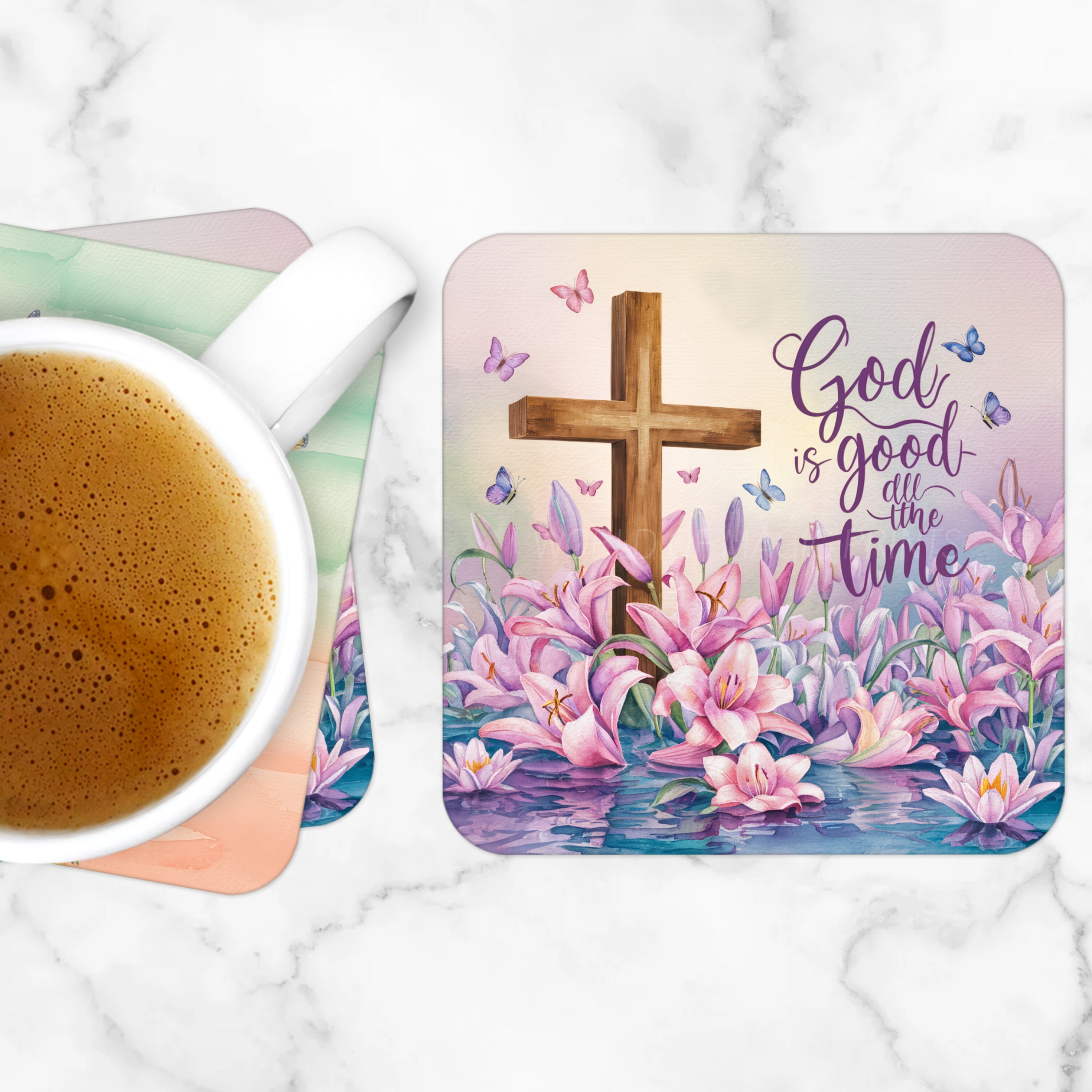 God is Good All the Time Coaster PNG Christian Bible Faith Sublimation ...