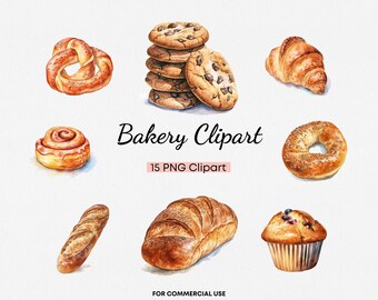 Baking Watercolor Clipart Set 32 High Resolution Kitchen and - Etsy