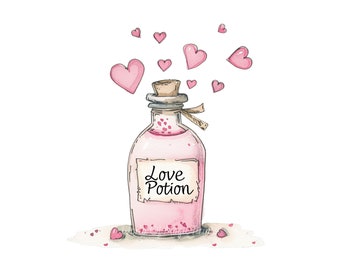 Valentine's Day Love Potion Clip Art PNG File With Transparent ...