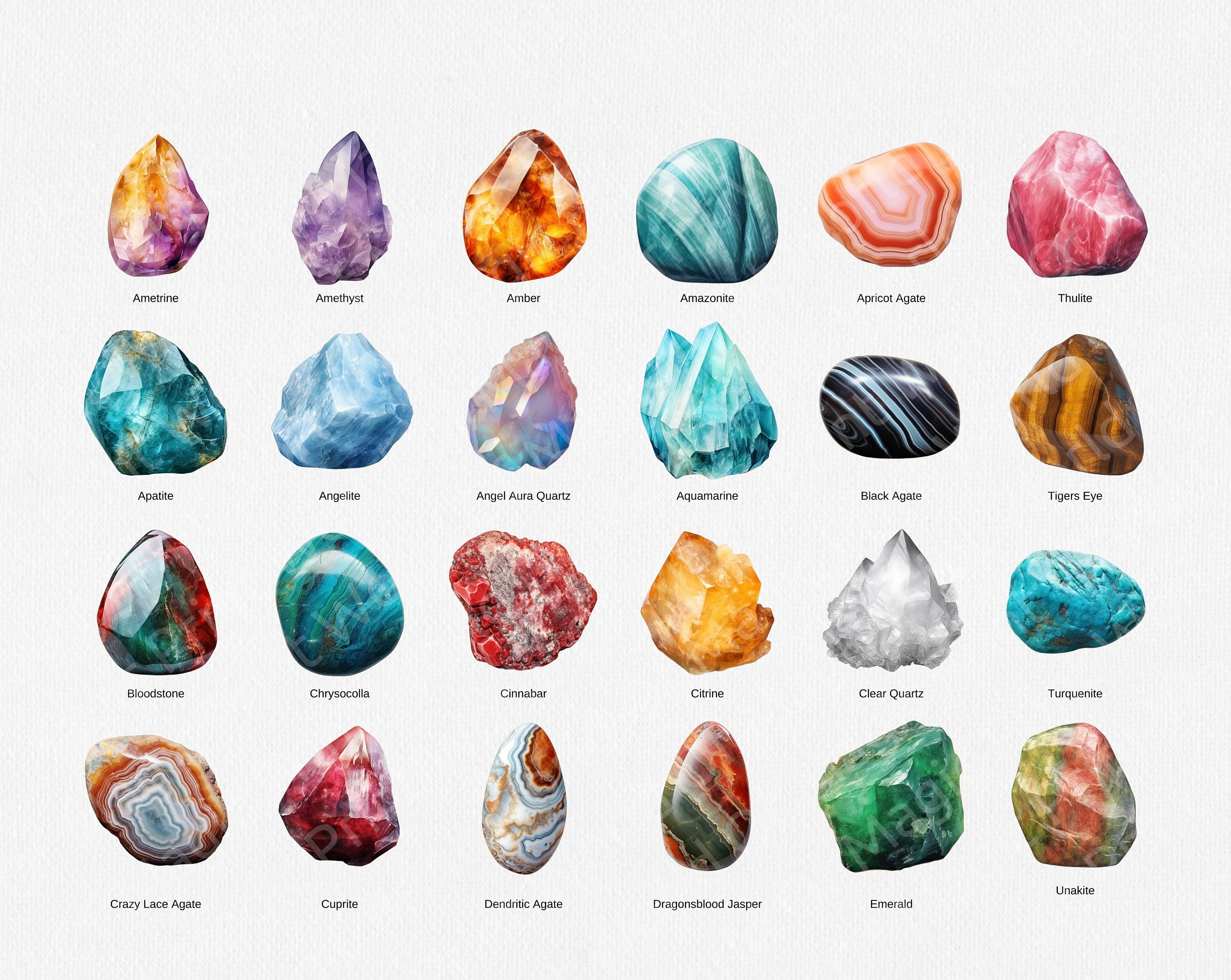 Gemstone Clipart 46 Transparent PNG Mega Bundle Crystals - Etsy
