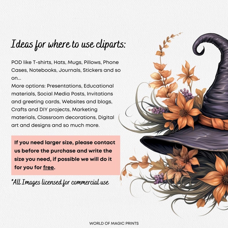 Halloween Witch Hat PNG, 20 Watercolor Witch Hat Clipart Bundle Fall ...