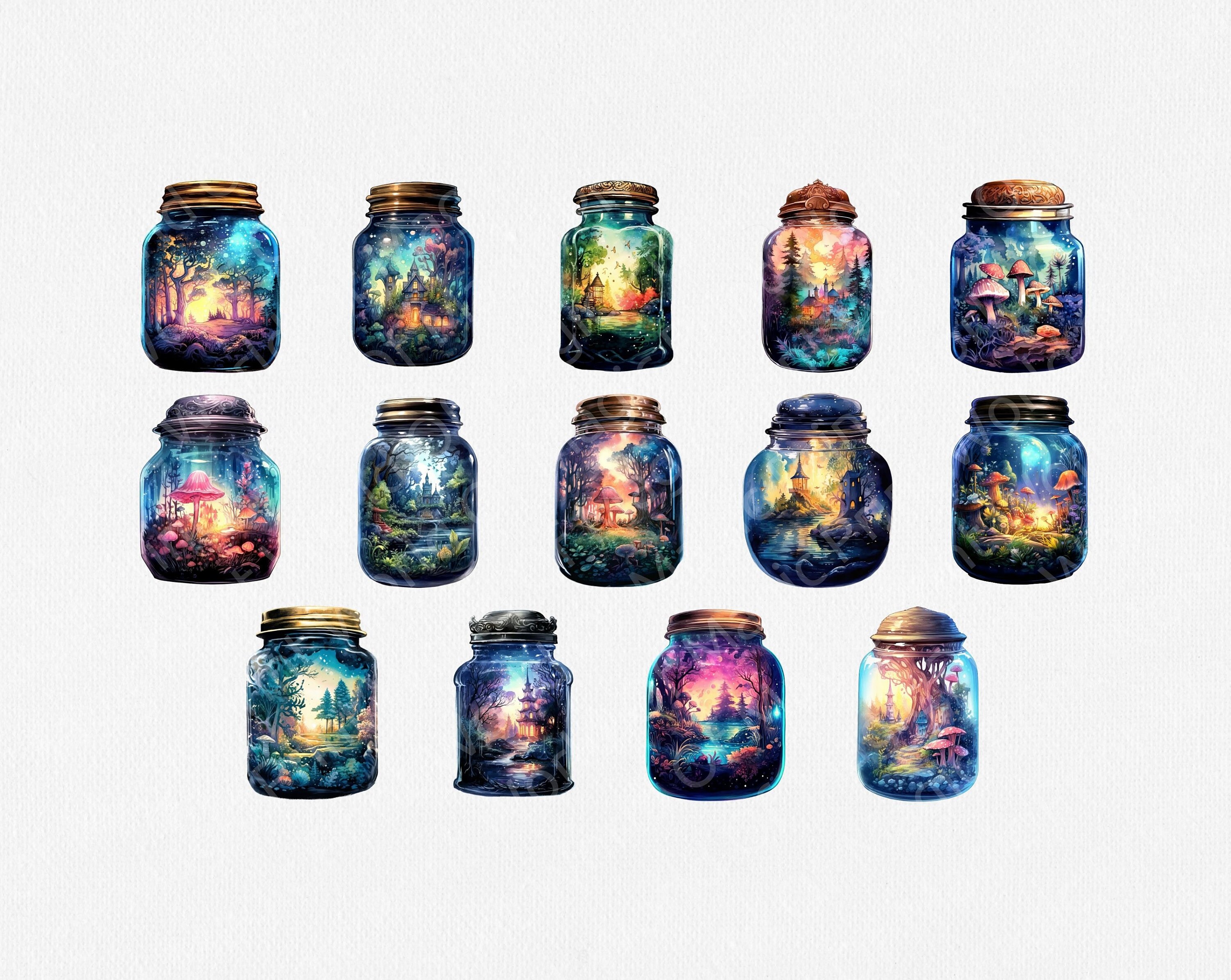 Magic Jar Clipart 40 PNG Watercolor Clip Art Magical Fantasy, Fairytale ...
