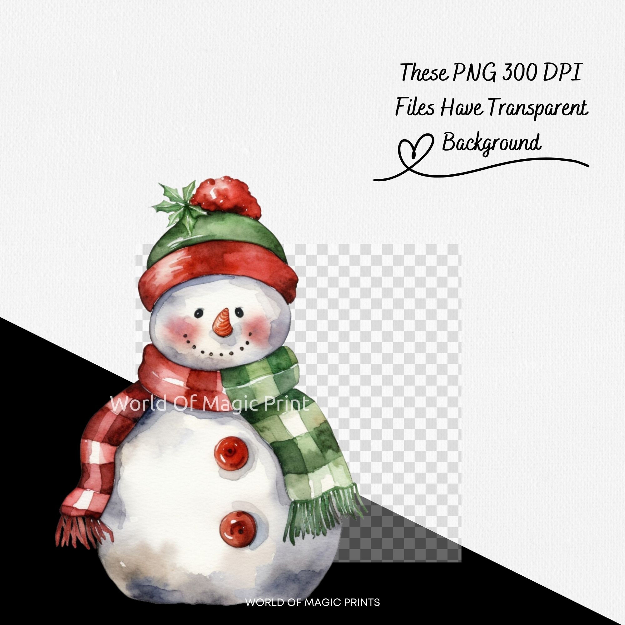 Christmas Snowman Clipart, Watercolor Christmas Snowmen Clip Art, 14 ...