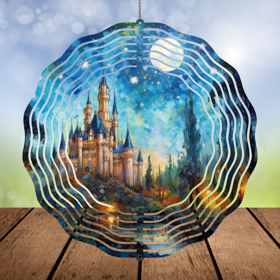 Fantasy Enchanting Castle Wind Spinner PNG Starry Night Landscape ...