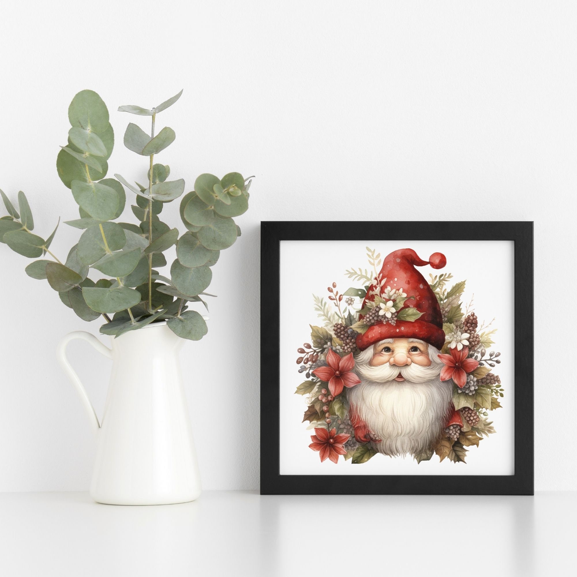 Gnome Clipart Watercolor Christmas Gnomes Clip Art 16 - Etsy