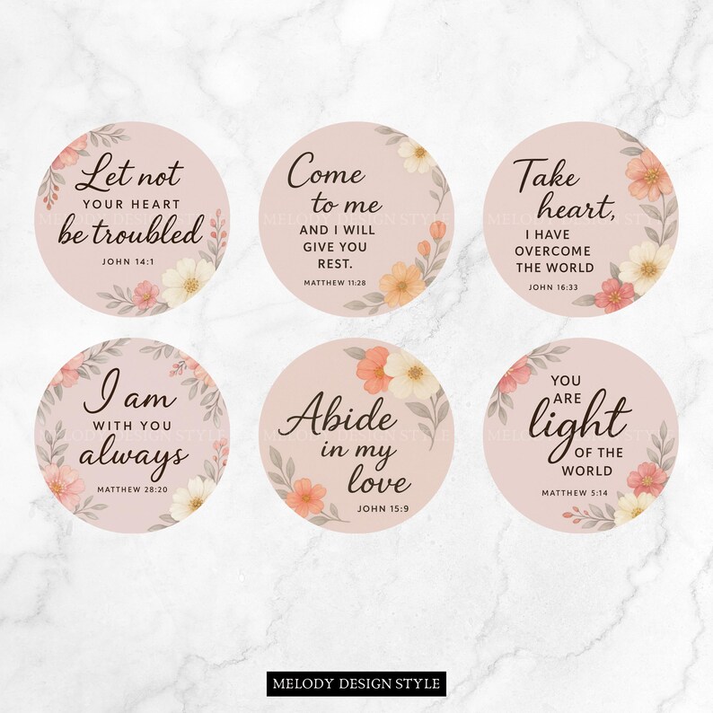 Inspirational Faith Quote Coasters Floral Bible Verse Car Coaster ...