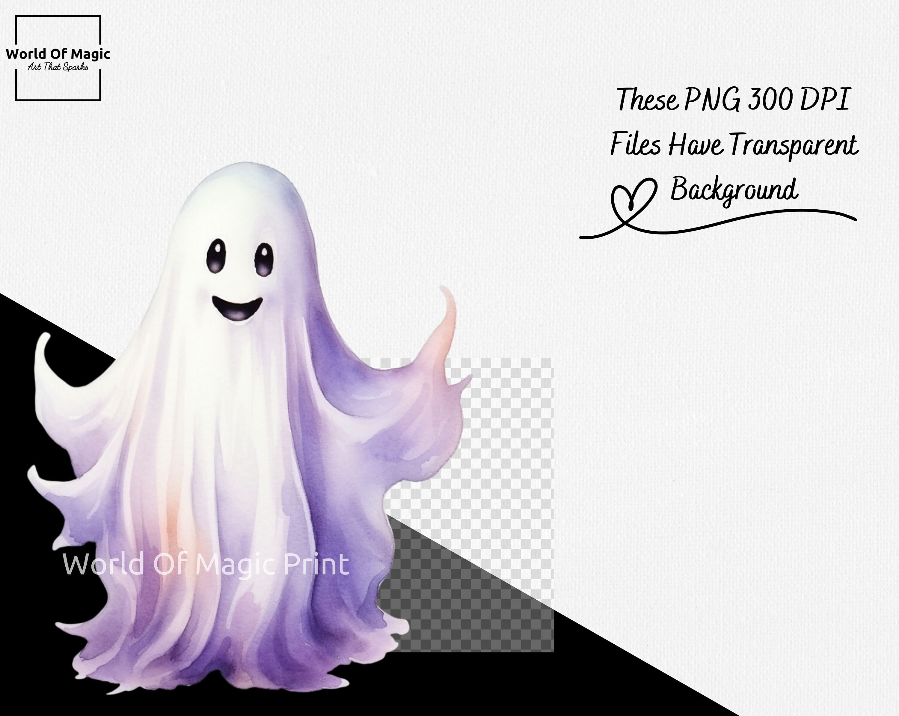 Cute Halloween Ghost Clipart | 18 PNG Watercolor Ghost Clip Art Bundle ...